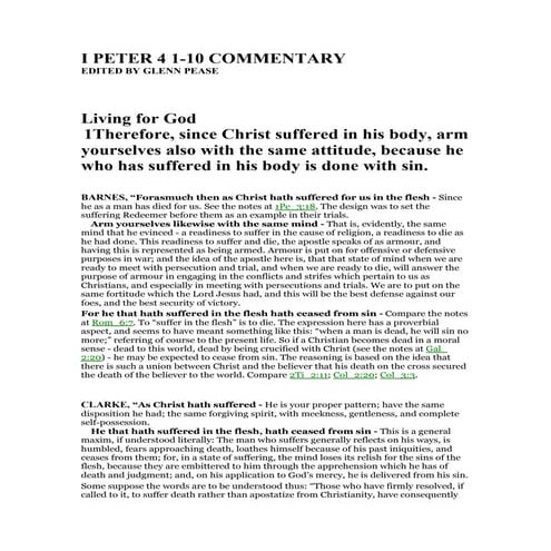 I peter 4 1 10 commentary | PDF