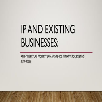 Intellectual property and existing businesses | PPT