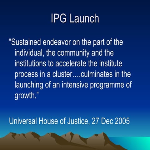Ipg Workshop Ipg Launch | PPT