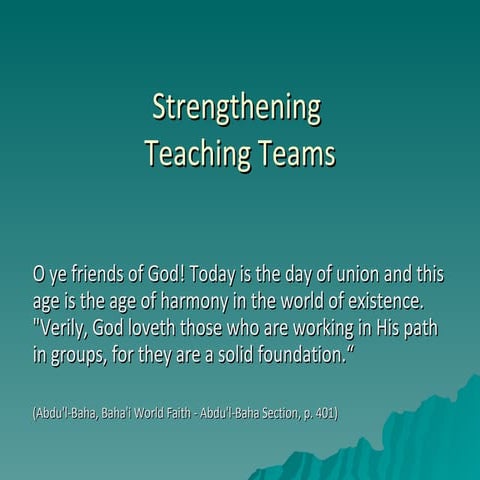 Ipg Workshop Strengthening Teaching Teams | PPT