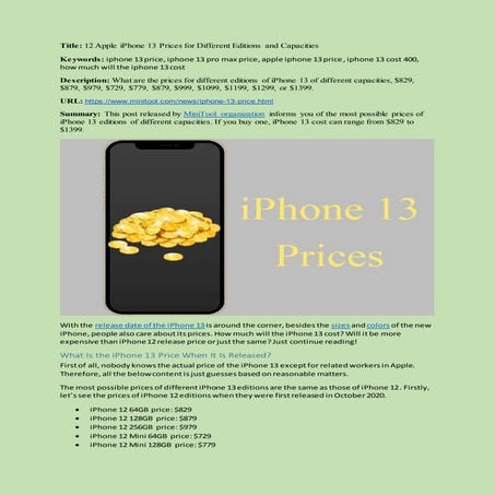 Iphone 13 price | PDF