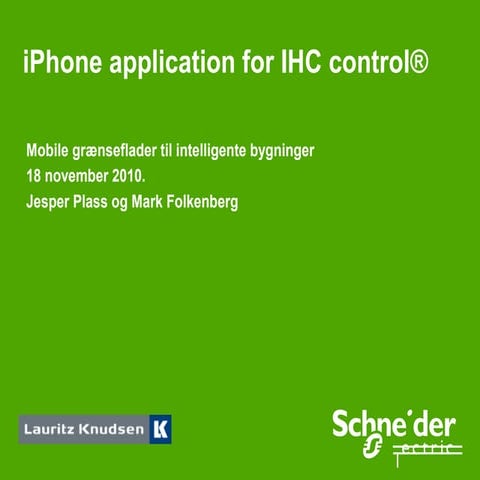 iPhone application for IHC control® af Jesper Plass og Mark Folkenberg ...
