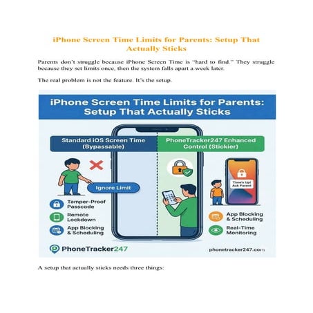 iPhone Screen Time Limits for Parents: Setup That Actually Sticks | PDF