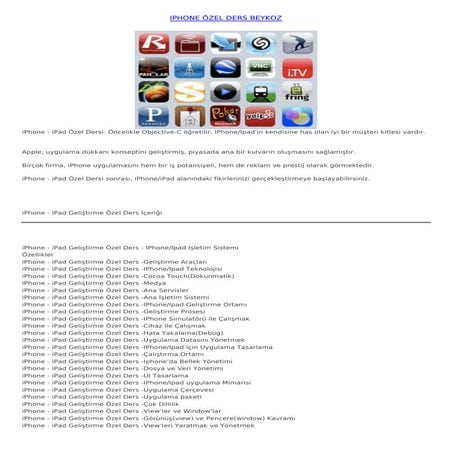 Iphone özel ders beykoz | PDF