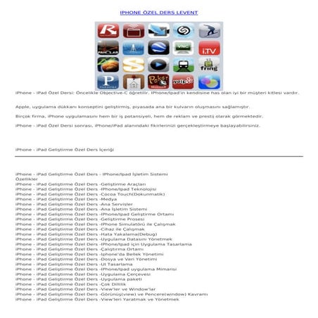 Iphone özel ders levent | PDF