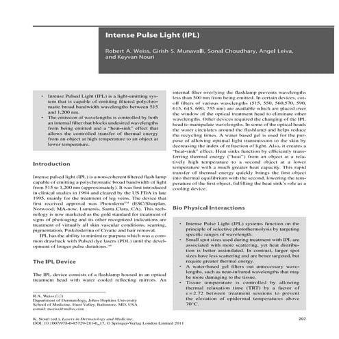 Intense Pulse Light (IPL) Trích Laser in Dermatology & Medicine ...