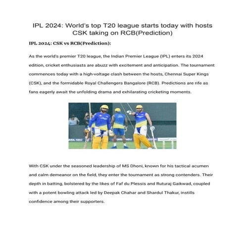 IPL 2024 Fixture List Match Dates, Participating Teams, Stadiums ...