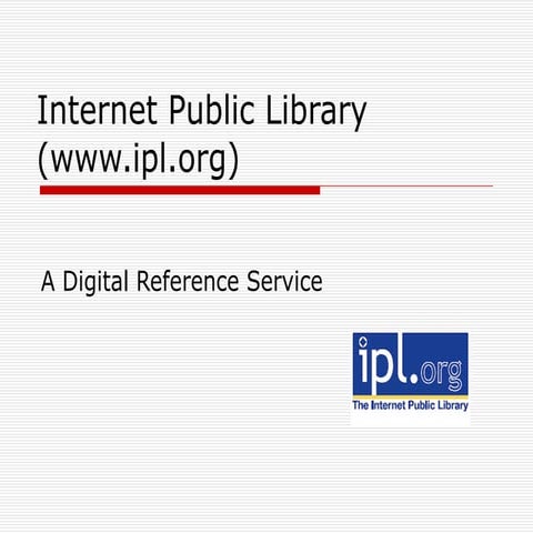 IPL: A Digital Reference Service | PPT