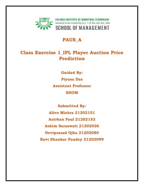 IPL WIN PREDICTION.pptx | Cricket | Sports