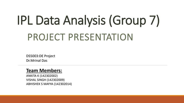 Ipl Data Analysis Pptpptx Ipl Data Analysis Ppt For Data Engeniring Project Ppt