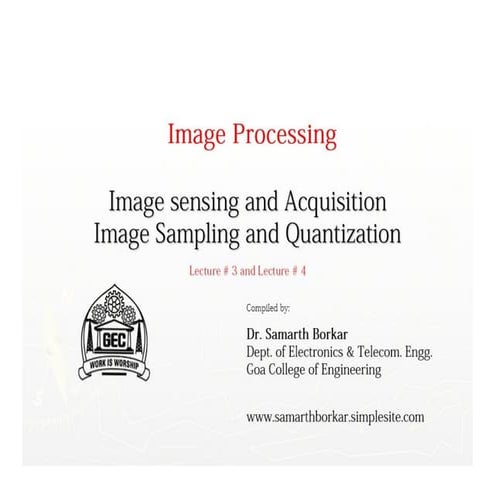 Image Processing lectures 3 and 4 | PDF | College Education | Education
