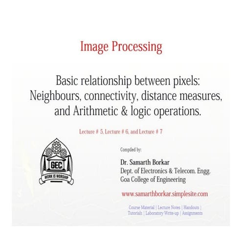 Image Processing lectures 5, 6, and 7 | PPT