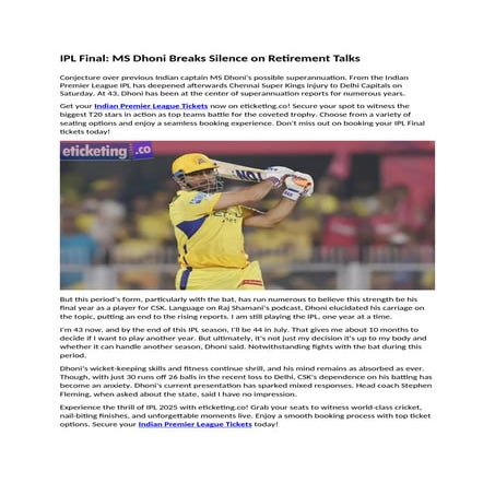 IPL Final MS Dhoni Breaks Silence on Retirement Talks.docx
