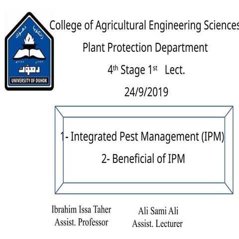 Integrated Pest Management, its benefits | PPTX