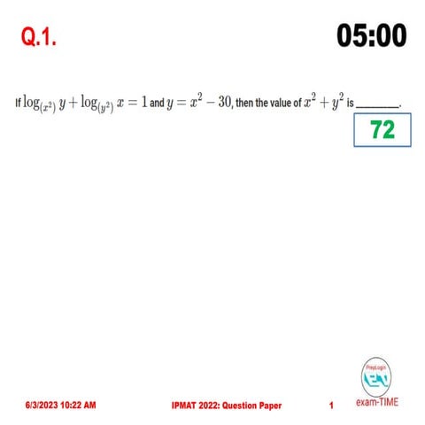 IPMAT 2022 Question paper.pptx