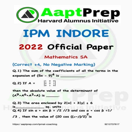 IPMAT 22 AaptPrep Paper by AaptPrep Cuet & IPMAT Coaching.pdf