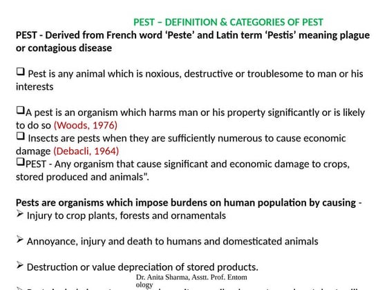 Lec. 15. Pests - Definition - Categories, Causes for outbreak of pests ...