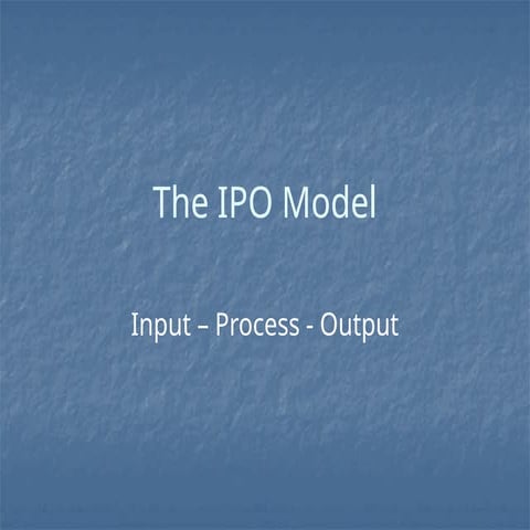 The IPO Model of Evaluation (Input-Process-Output) | PPT