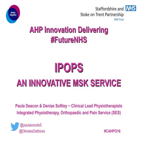 CAHPO 2016. Workshop 2: Paula Deacon and Denise Softley | PPT