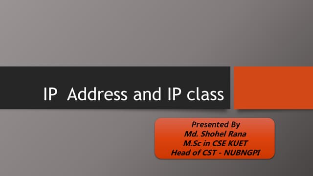Ip Address And Ip Class Computer Networking Pptx Computer 5633