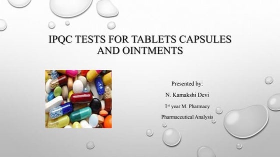 pharmacopoeial standards for tablet | PPTX