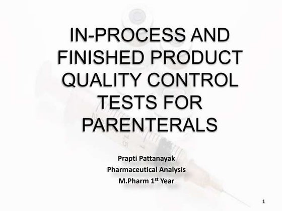 In process & finished products quality control test of capsule | PPT
