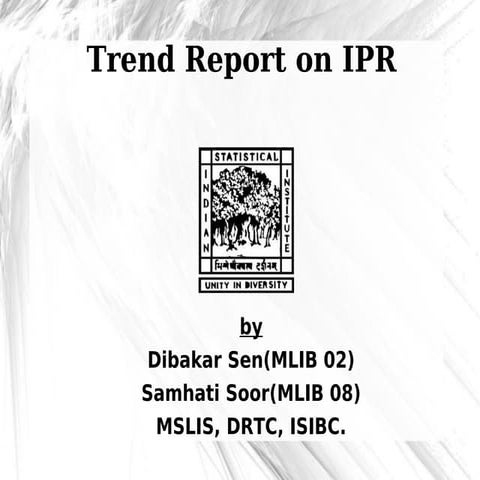 Trend Report on IPR | PDF | Business Expos & Conferences | Events