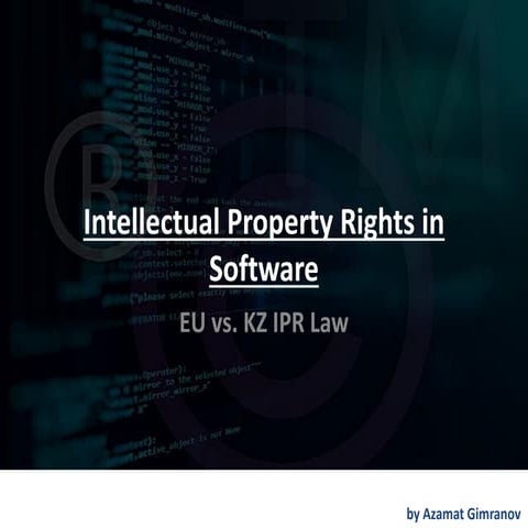 Intellectual Property Rights in Software | PDF