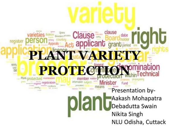 Protection of plant varieties and farmers' rights act | PPT