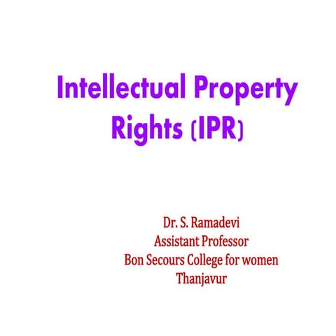 Ipr | PPTX | Law
