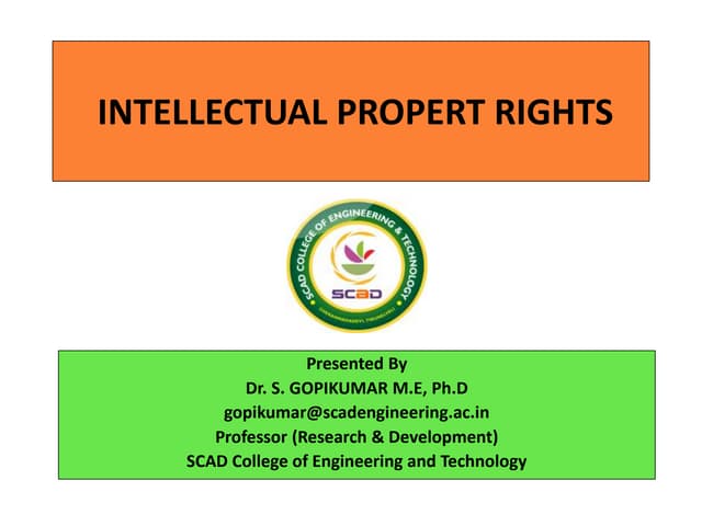 Introduction to Intellectual Property Rights | PDF