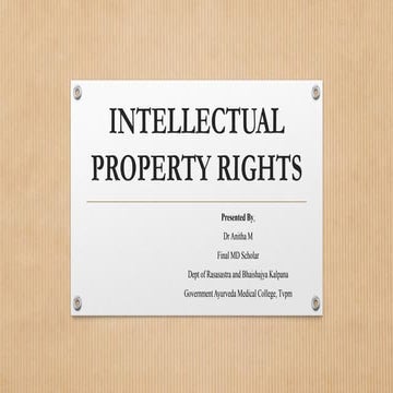 Intellectual Property Rights (IPR) - An overview | PDF