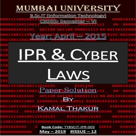 IPR and Cyber Laws (October – 2014) [Question Paper | CBSGS: 60:40 ...