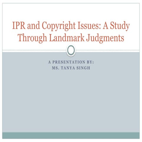 Intellectual Property Rights : A Primer | PPT