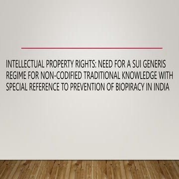ipr with reference to traditional knowledge | PPTX