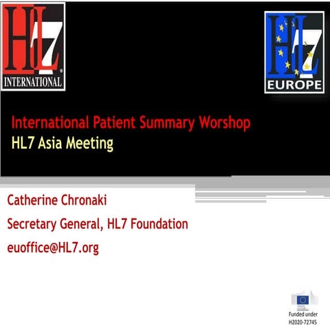 International Patient Summary Workshop | PPTX