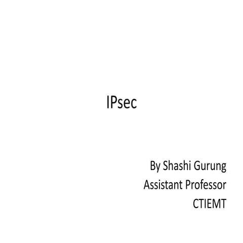 Ipsec | PPT