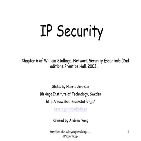Ipsec (network security) | PPTX