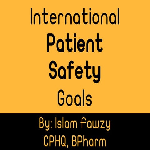 International Patient Safety Goals (IPSGs) - Infograph | PDF