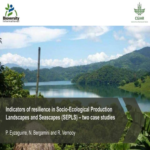 Indicators of resilience in Socio-Ecological Production Landscapes and ...