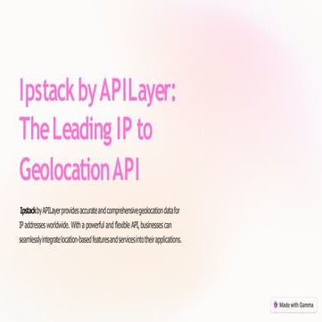 Enhancing Geolocation Data for Your Applications | PPT