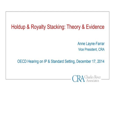 Holdup & Royalty Stacking: Theory & Evidence - Anne Layne-Farrar ...