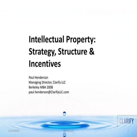IP Strategy Structure & Incentives | PDF | Business | Business and Finance