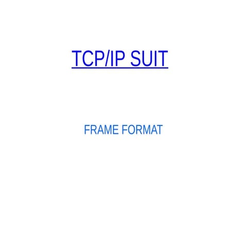 TCP/IP FRAME FORMAT | ODP