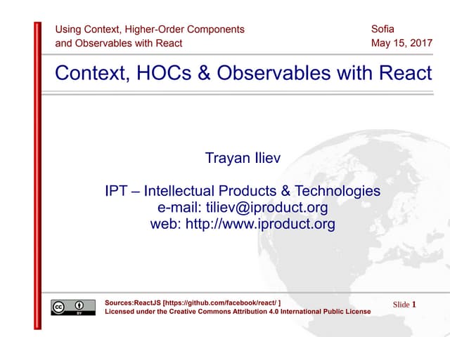React HOCs, Context and Observables | PPT React HOCs, Context and Observables | PPT
