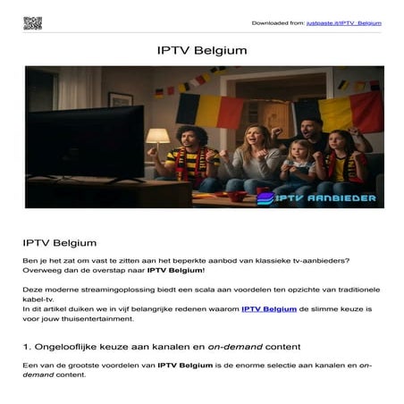 IPTV Belgium : 5 voordelen ten opzichte van klassieke tv | PDF