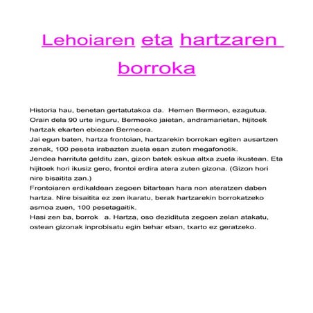 Ipuin lehiaketa olatz | PDF