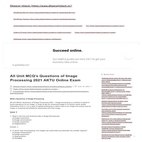 image processing MCQ AKTU final year Exam all units | PDF