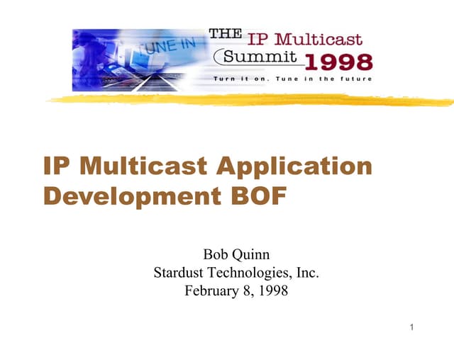 Ipv4 Multicast Application Development Ppt Computer Networking 5198