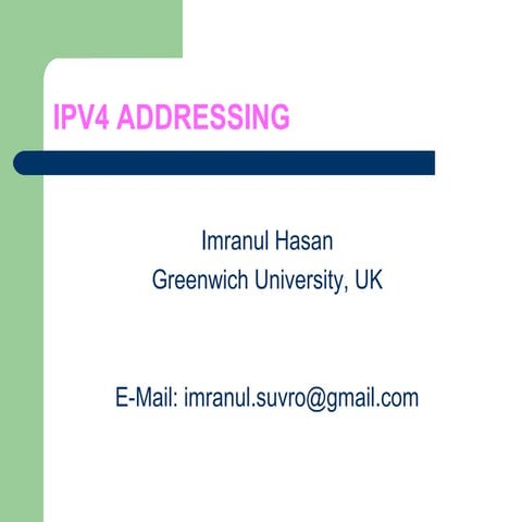 IPv4 Addressing | PPT